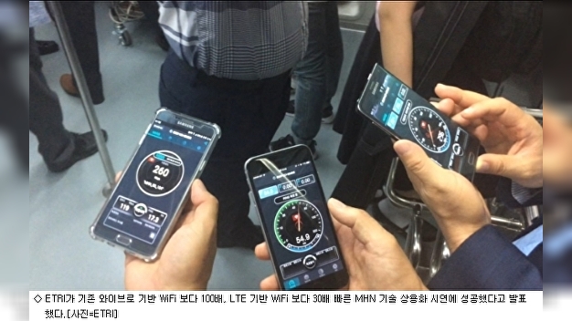 ETRI, 100배 빠른 지하철 WiFi 기술 상용화