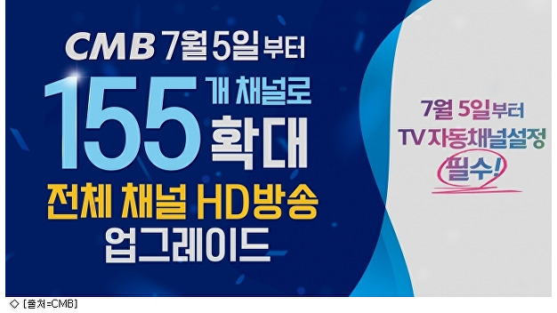 CMB, 디지털 8VSB 방송채널 155개로 확대